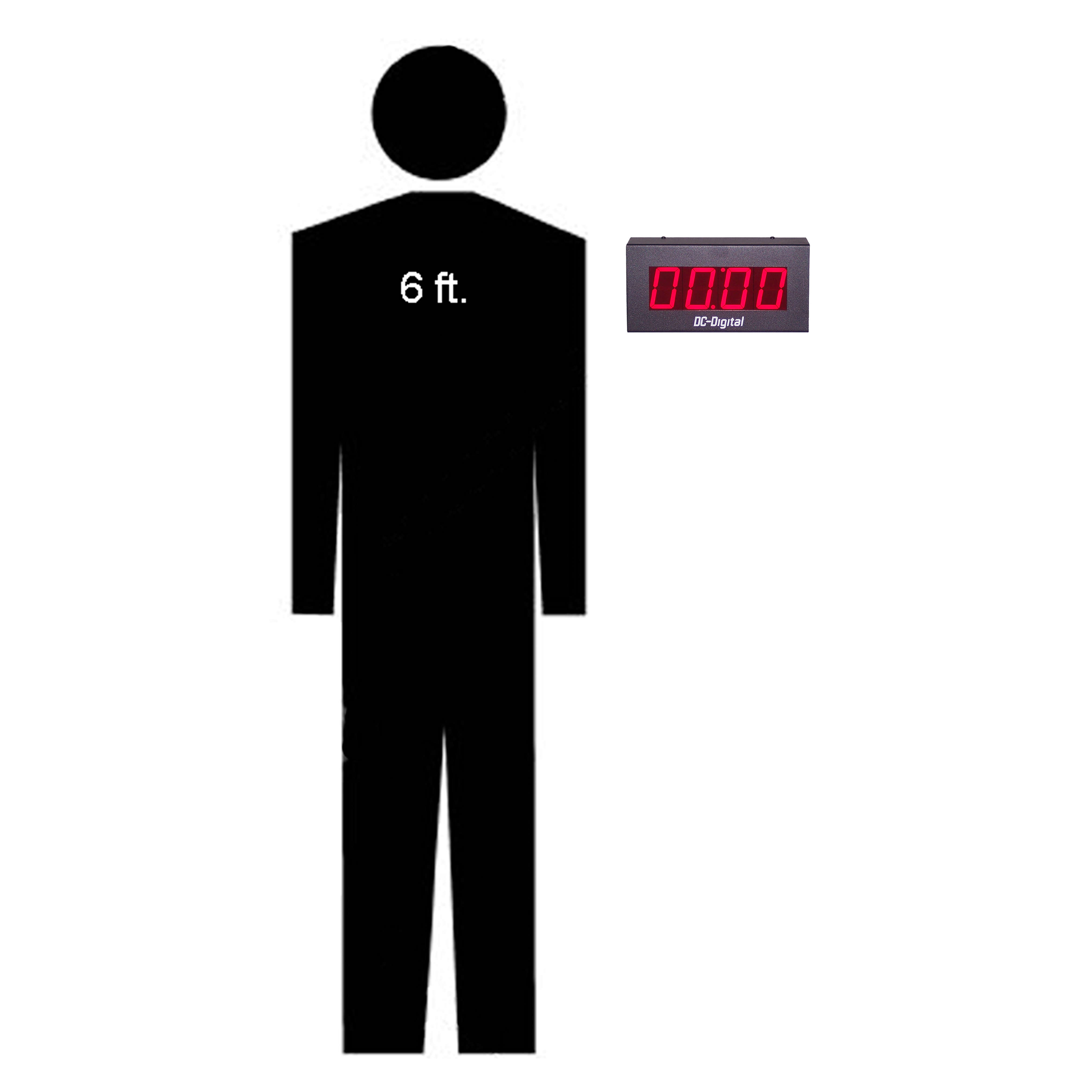 (DC-25T-DN) 2.3 Inch LED Digital, Push-Button Controlled, Countdown Timer