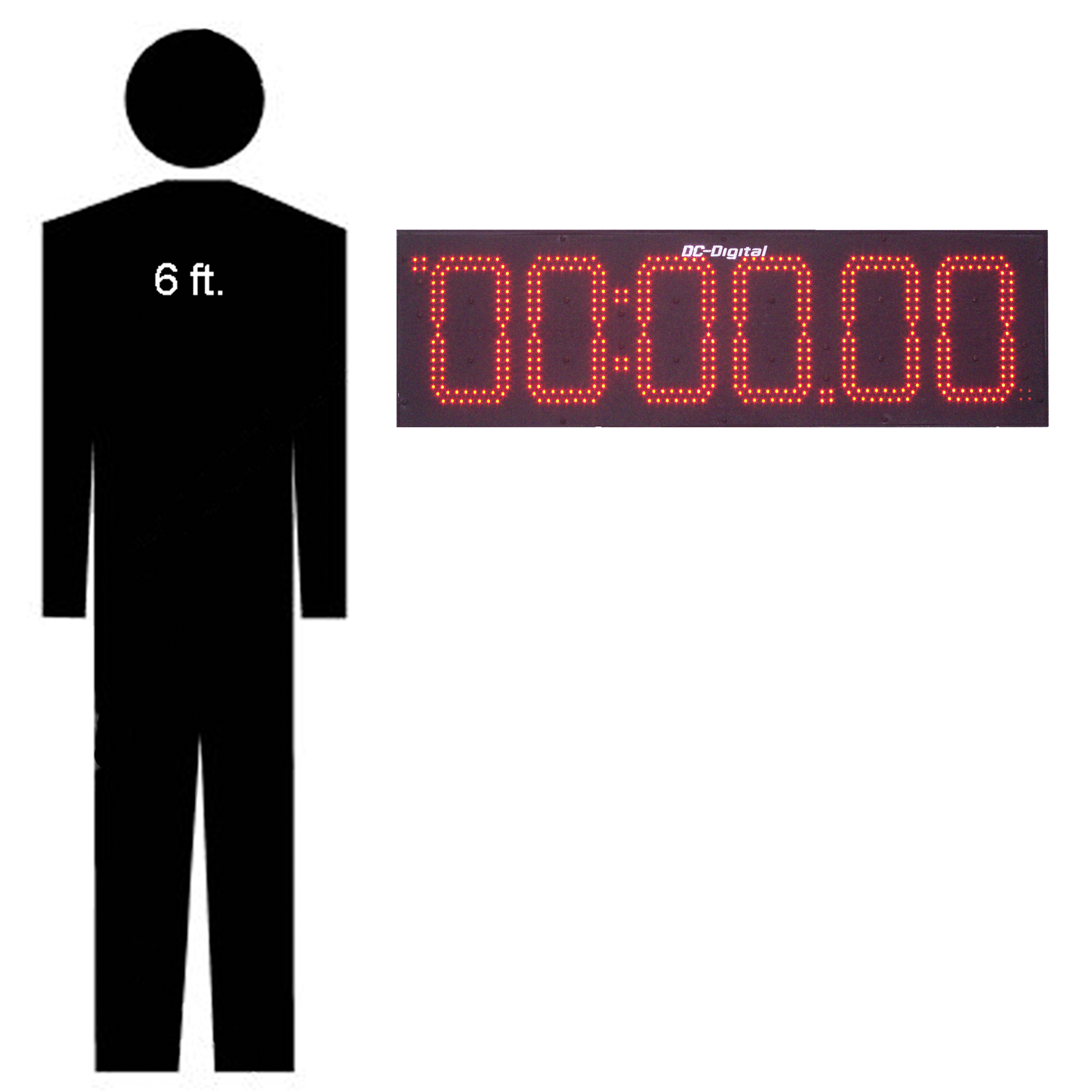 (DC-806UT-IN) 8.0 Inch LED, Push-Button Controlled, Count Up, Countdown Timer, Time-of-Day Clock ...