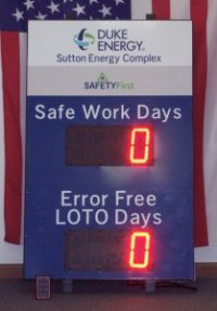 Duke Energy adds Days without an Accident safety scoreboard ...
