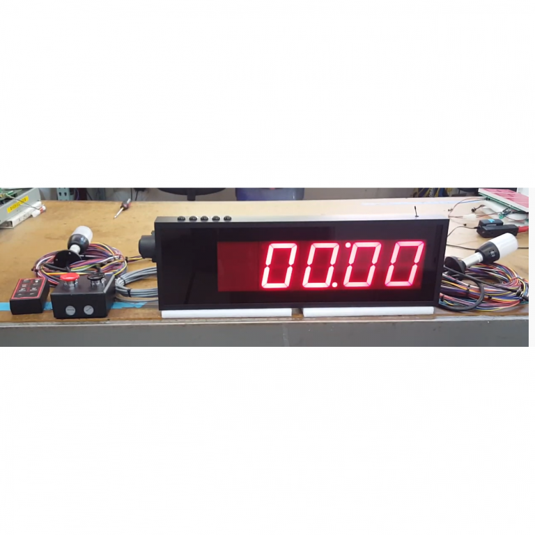 Factory Production Countdown Timer w/ Negative Sign & Counts Back Up, Remote, ANDON Lights with ...